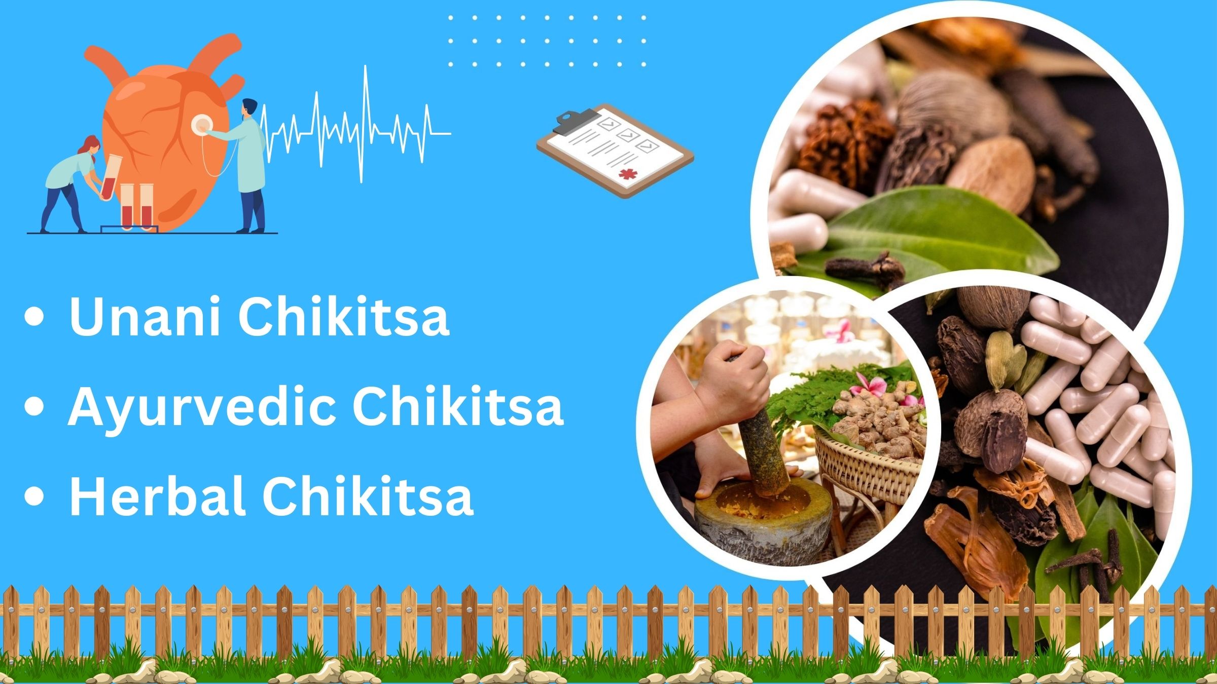 Unani Chikitsa + Ayurvedic Chikitsa + Herbal Chikitsa